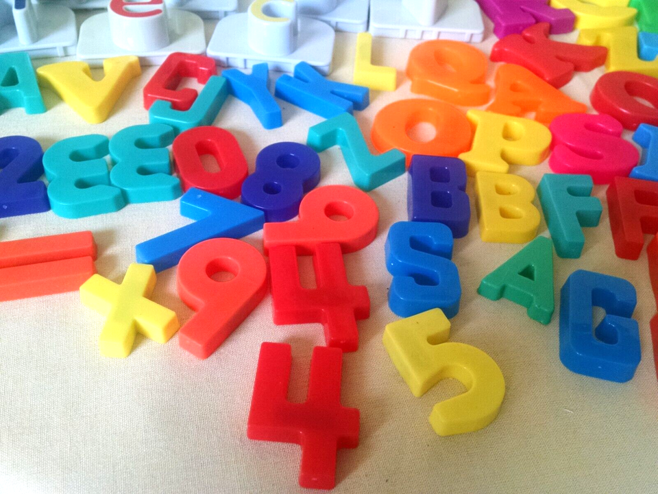Magnetic Letters Numbers Math Signs Large Lot Various Sizes Colors ...