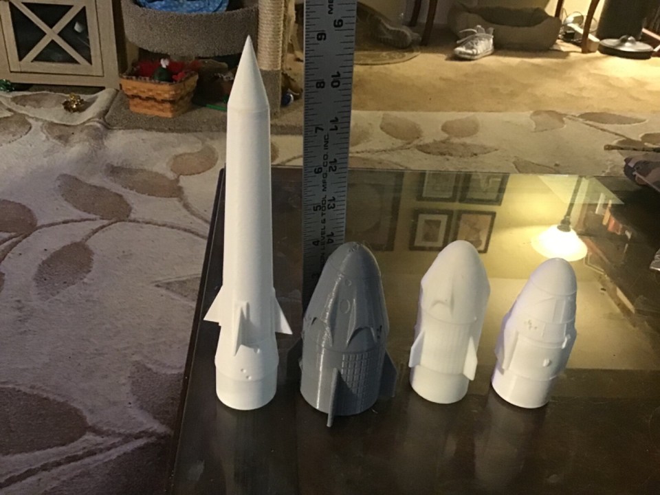 Rocket Nose cones 3D Printed three space x and a missile. | eBay