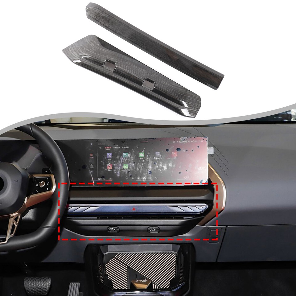 ABS Black Wood Grain Central Console Vent Cover Trim For BMW X3 G45 ...