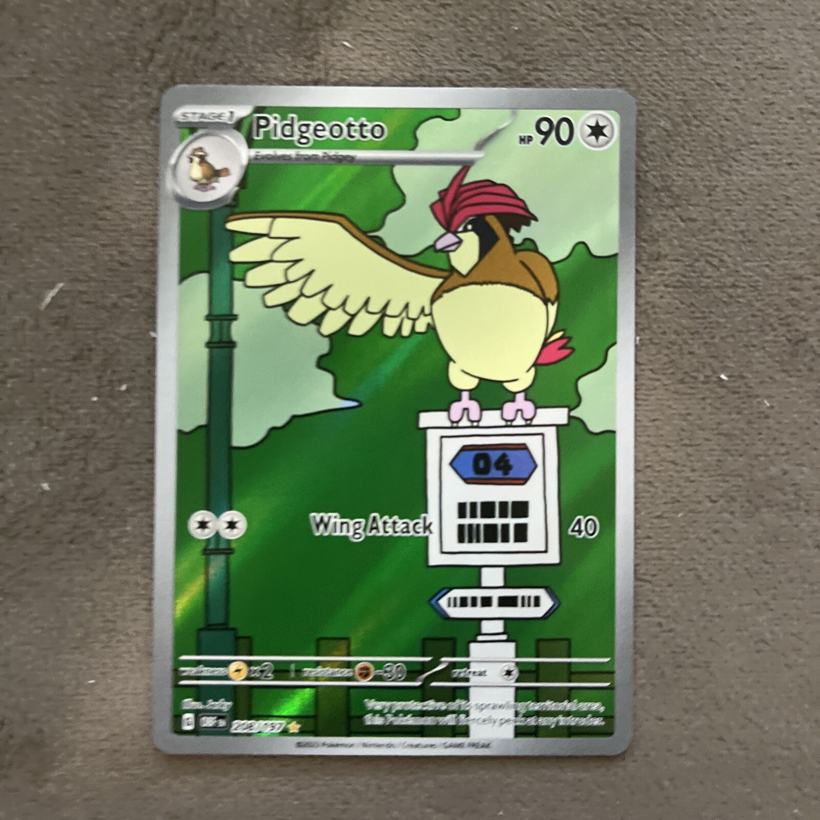 Pidgeotto 208/197 - Holo Illustration Rare - Obsidian Flames - Pokémon ...