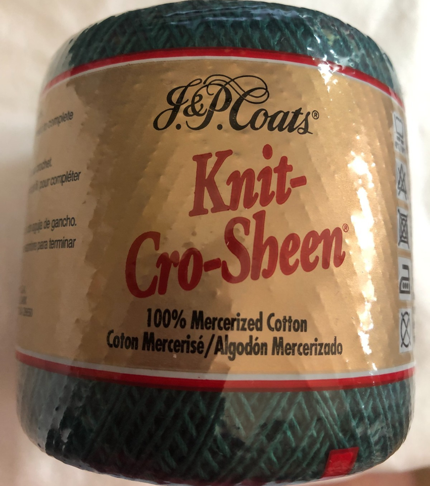 J&P Coats KNIT-CRO-SHEEN Crochet Thread- MANY COLORS Metallic and plain ...