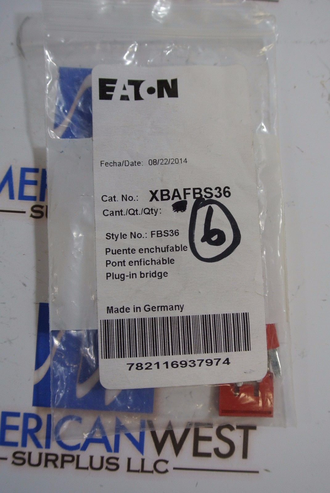 Lot of 6 new in bag Eaton XBAFBS36 Jumper Plug in Bridge | eBay