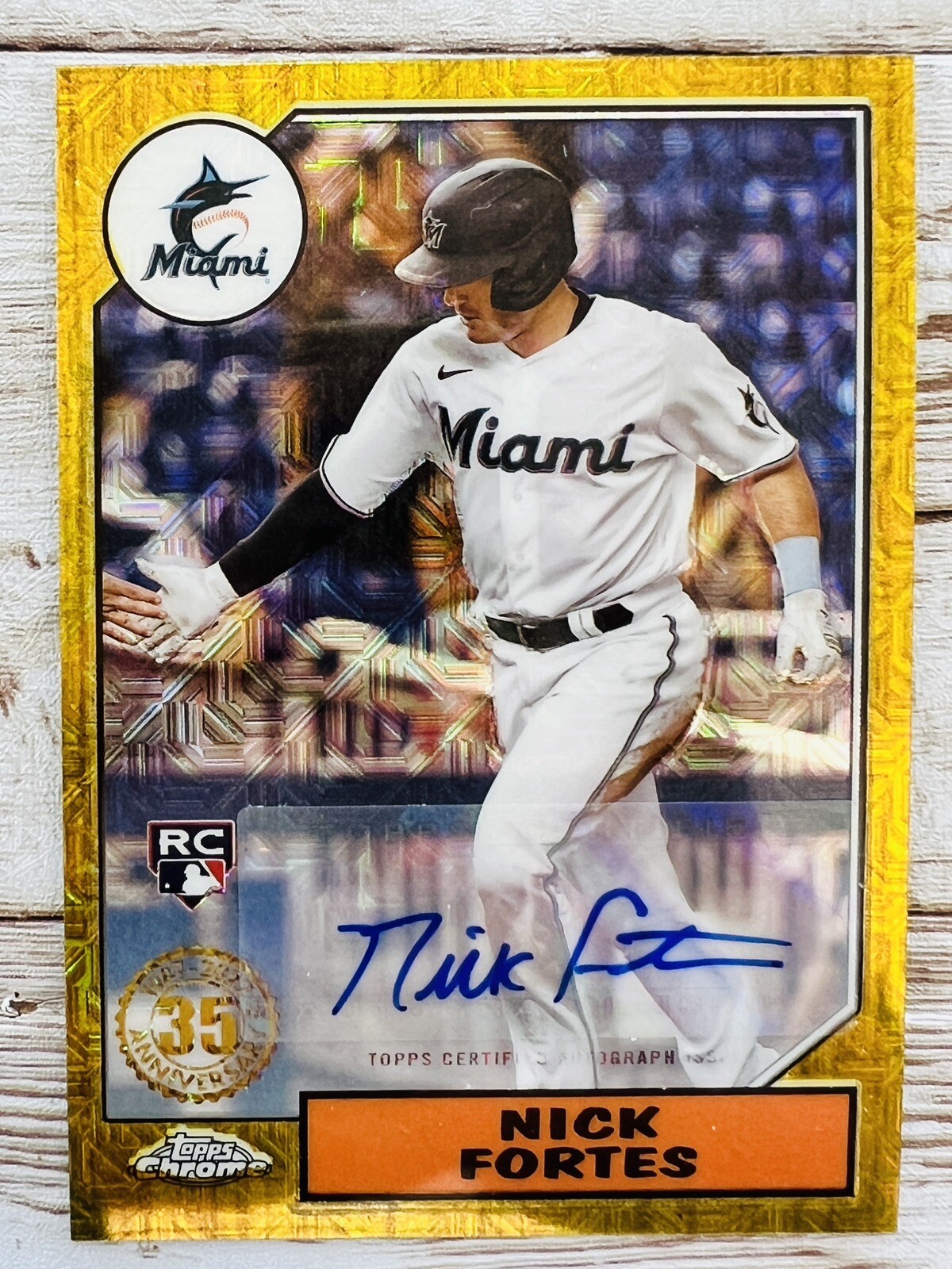 Autographed 2022 Topps Baseball Series 2 Nick Fortes Gold Mojo #T87C2-4 ...