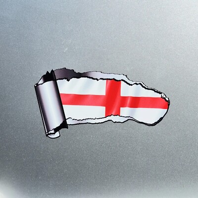 England English Flag Ripped Metal Slash Vinyl Sticker Decal For Car Van ...