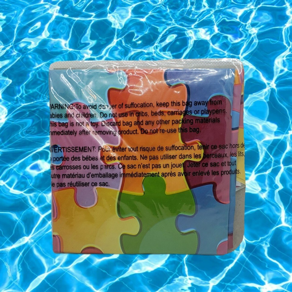 Splash n Swim Autism Puzzle Piece Pattern Inflatable Swim Ring Float | eBay