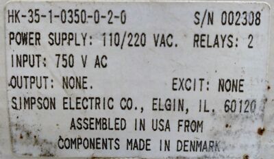 Panel Meters - Simpson Panel