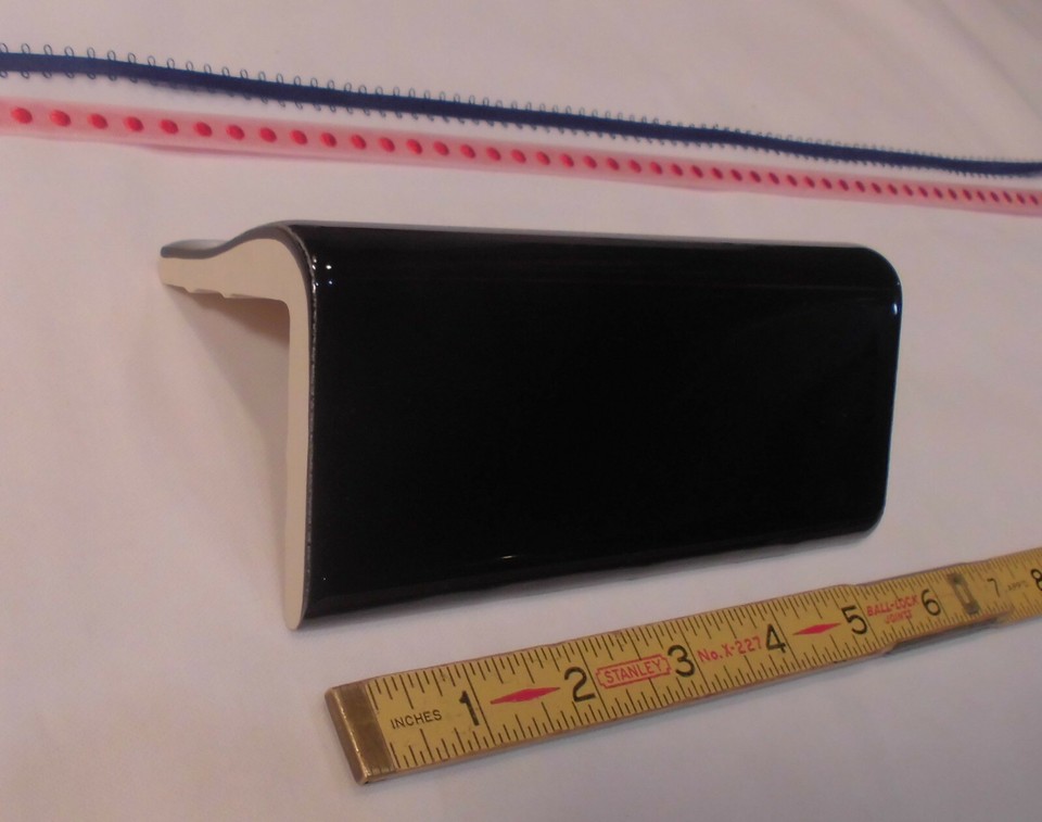 1 pc. Gloss Black: V-Cap Ceramic Trim Tile: Counter-Top Edging: Sink ...