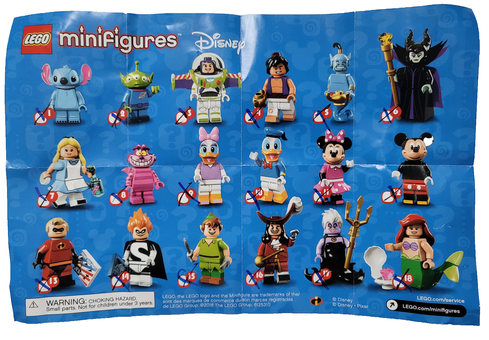 LEGO Disney minifigs series 1 complete set in a LEGO storage box, last ...