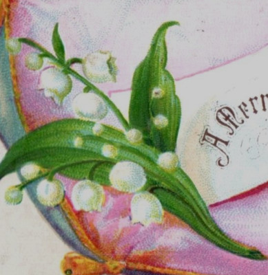1880s Embossed Raphael Tuck Christmas Card Lily-Of-The-Valley Pillow ...
