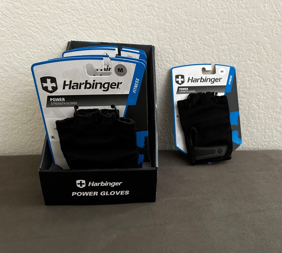BRAND NEW Harbinger Power Strength Fitness Gloves Size Medium M Black ...