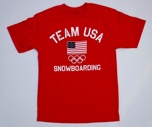 Team USA Winter Olympic, Snowboarding, red color, adult medium size t ...
