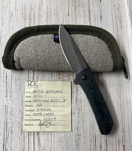 Mark Roe Custom Knives Hostile Gentleman Artic Storm CF Nitro V Blade ...