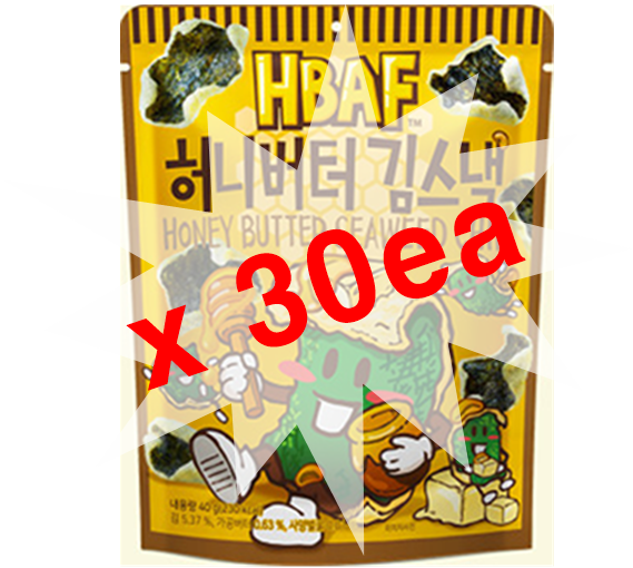 [40g *12ea / *30ea] HBAF seaweed chip snack Garlic, Salted, Wasabi, Honey butter | eBay