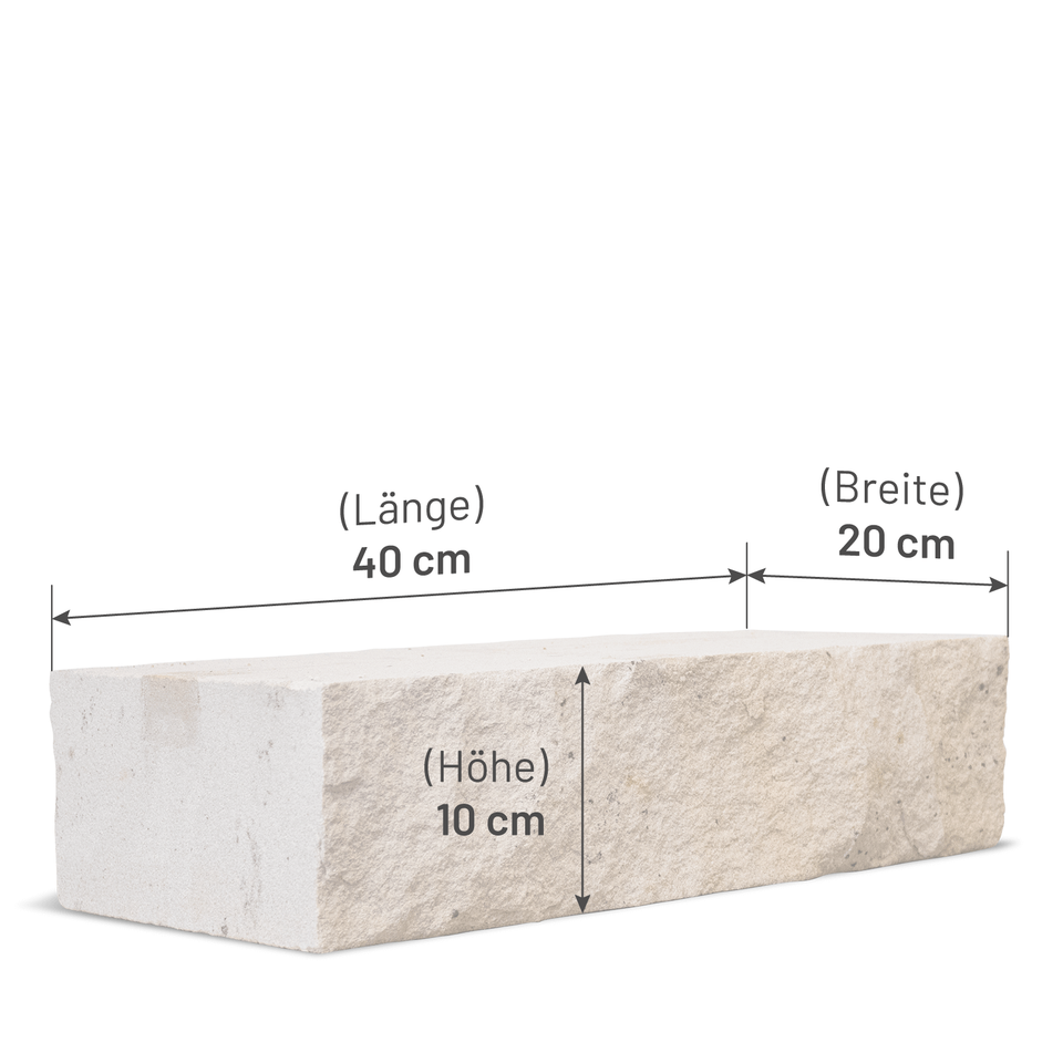 Palette 940 kg Sandstein Randsteine 40×20×10 cm – Garten | Mauersteine ...