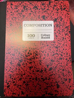4 Composition Book, College Rule, Red Colour Cover, 9.75 X 7.5, 100 ...