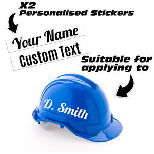 Personalised Name Stickers Suitable for Hard Hat Builders Safety Helmet ...