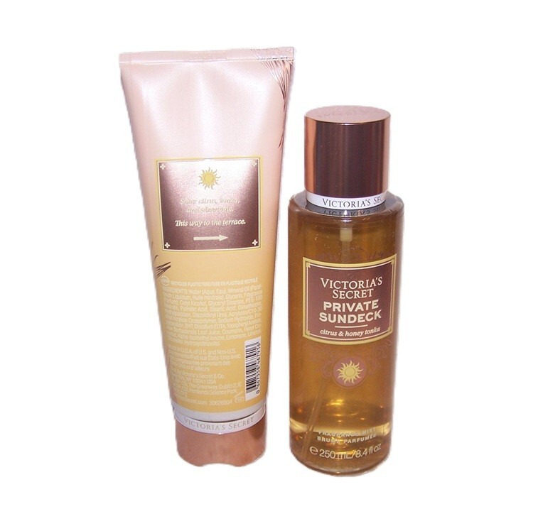 Victoria's Secret Private Sundeck Fragrance Mist & Lotion 2 Piece Set ...