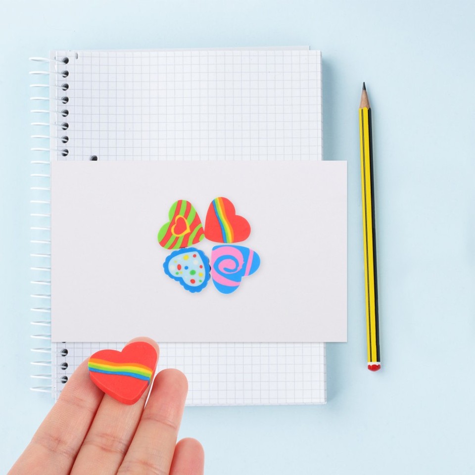 48 Pcs Drawing Accessory Heart Eraser Bulk Cute Mini Erasers for | eBay UK