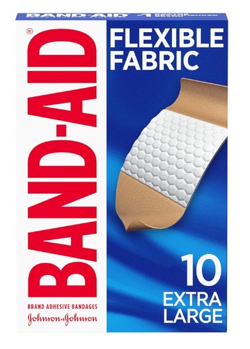 Johnson &Johnson Band-Aid Extra Large Flexible Fabric Adhesive Bandages ...