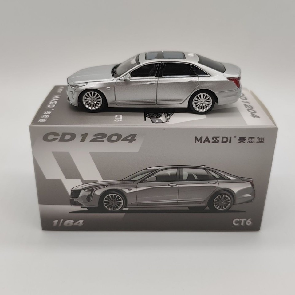 Masdi 1:64 Silver Cadillac CT6 Sedan Sports Model Diecast Collect Car ...
