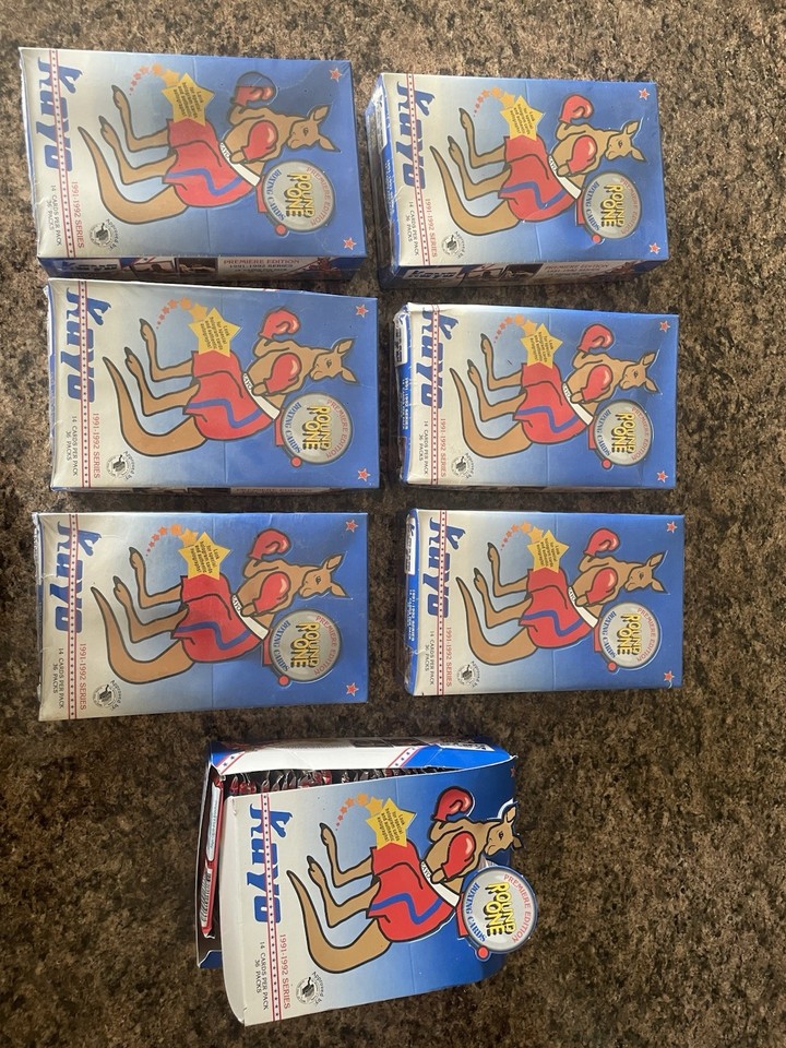 7 Boxes 91-92 Kayo Boxing Premier Sealed Series, 36 Packs with 14 Cards ...