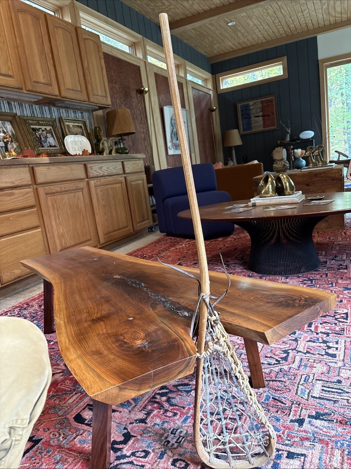 Rare Vintage Brine Wooden Wood Lacrosse Stick Leather Vtg HTF Estate ...