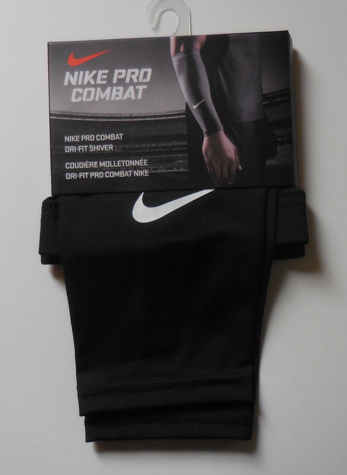 Nike Pro Combat Arm Shivers Dri-Fit Baseball Unisex Black/White 1 Pair ...