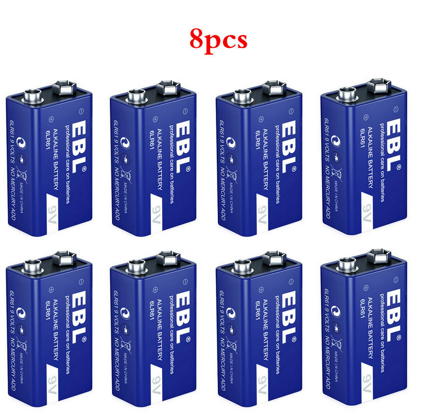 9 Volt Alkaline Single Use Battery / 9V Rechargeable Li-ion Batteries ...
