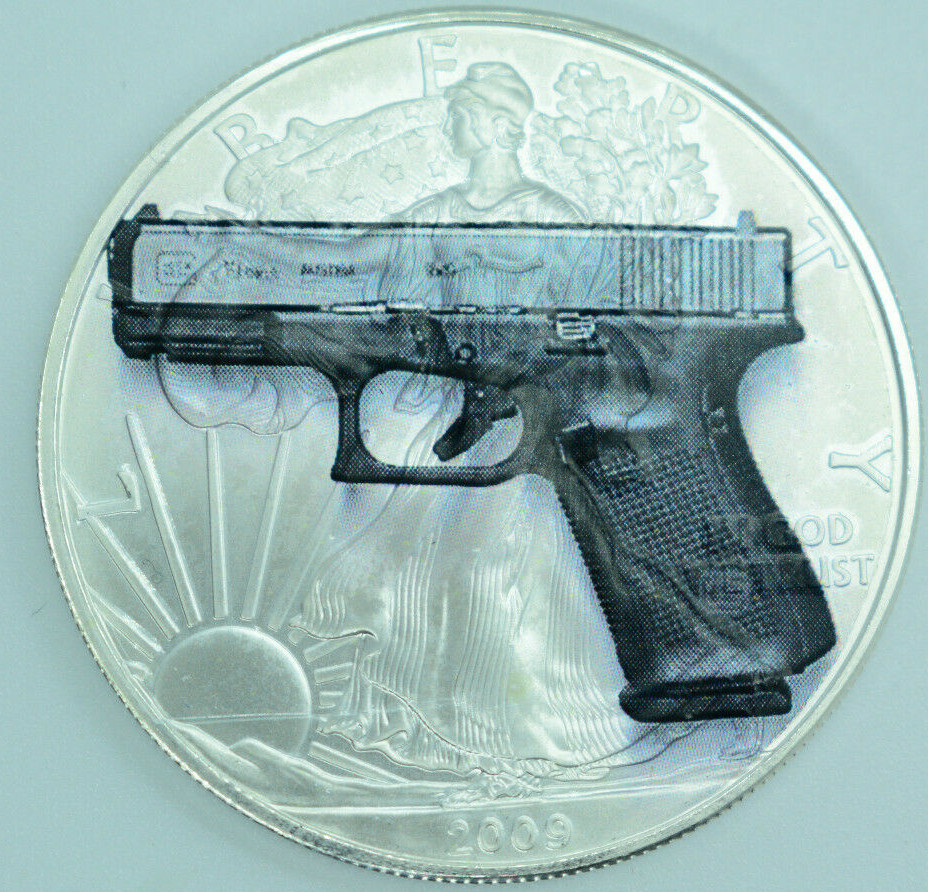 Glock American Silver Eagle Gun 1oz. Limited Edition .999 Silver Dollar ...