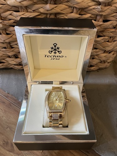 Men’s JPM Techno Mania Goldtone Diamond Bezel Sapphire Crown Bracelet ...