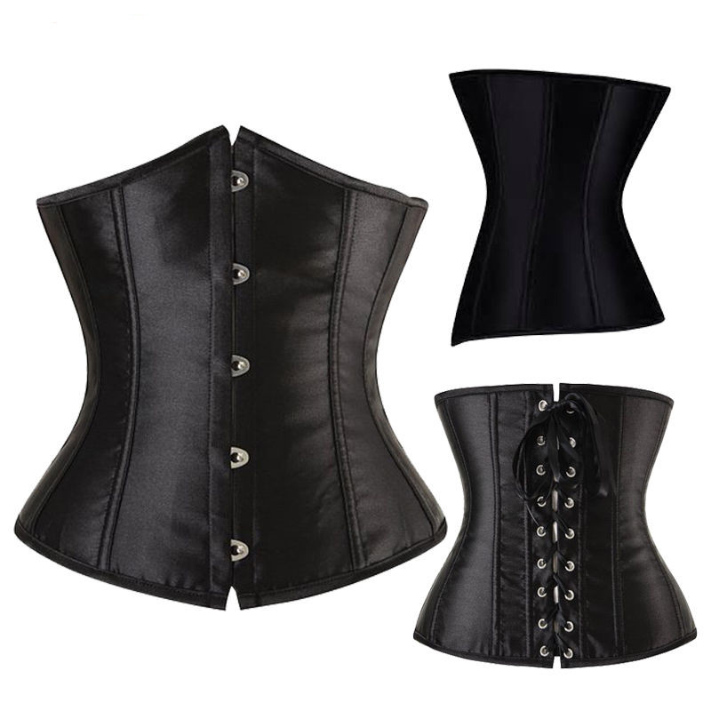 Sexy Bustier Underbust Corset Lace Up Women Boned Top Steampunk Basque ...