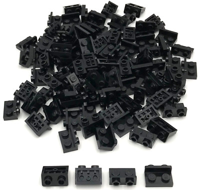 Lego 100 New Black Bracket 1 x 2 - 1 x 2 Inverted Pieces | eBay