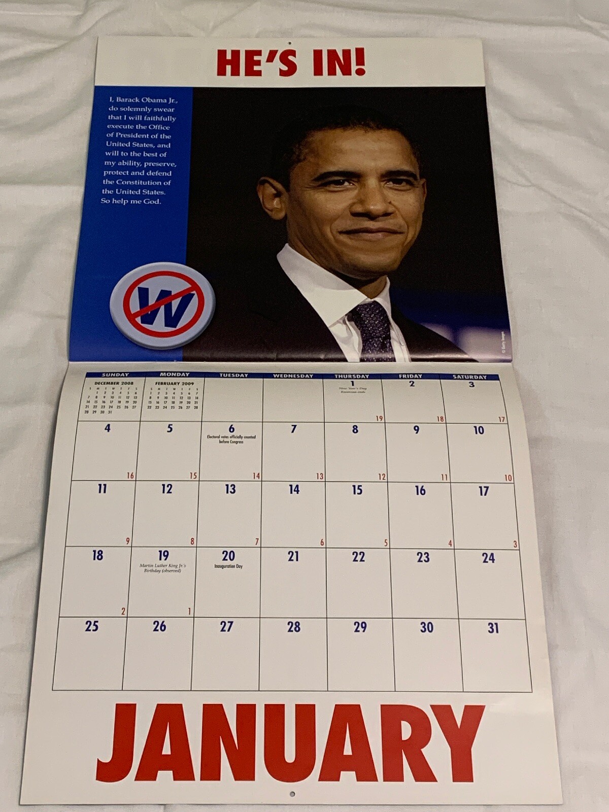 RARE- Barack Obama- 2007-2009 (16 Month Calendar)- Countdown to Victory ...