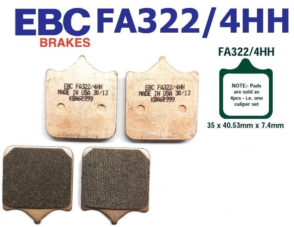 EBC Bremsbeläge FA322/4HH Vorderachse für Ducati 999 (Std mount caliper ...