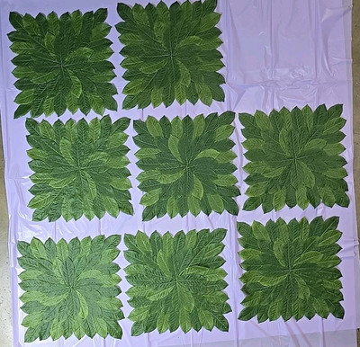 8 Pier 1 Imports Napperon Green Leaf Placemats Fabric Backed | eBay