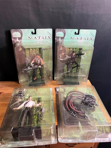 2000 MATRIX SET OF 4 MOVIE FIGURES NEW N2 TOYS TRINITY TANK SENTINEL MR ...