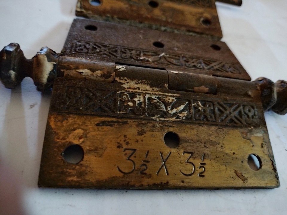 Ornate Victorian 3-1/2" Fancy Eastlake Door Hinge & Half Steeple Pin | eBay