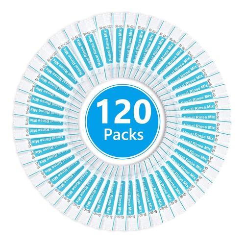 Nasal Rinse Salt, 120 Packs Nasal Irrigation Salt, Cleaning Mix ...