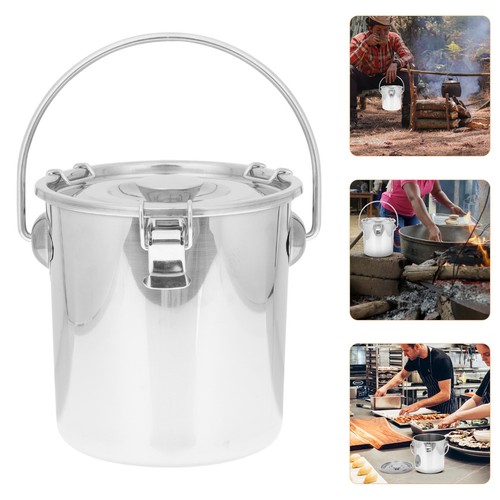 Seau Metal Avec Couvercle Hermétique De Stockage Rangement Cuisine | eBay