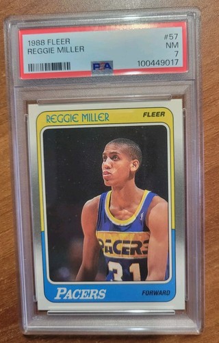 1988 Fleer Reggie Miller Indiana Pacers #57 PSA 7 NM-MT RC Rookie Card ...