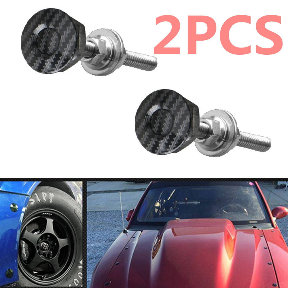 2PCS Carbon Fiber Pattern Push Button Bumper Hood Bonnet Quick Release ...