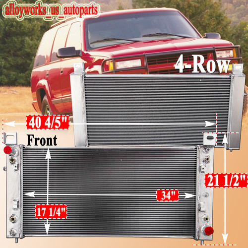 Upgrade 4 Rows Radiator For 99-14 Chevy Suburban Silverado Tahoe 1500 ...