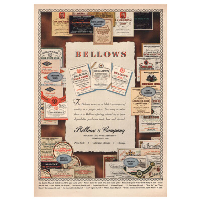 1948 Bellows: Name On Label Assurance Vintage Print Ad | eBay
