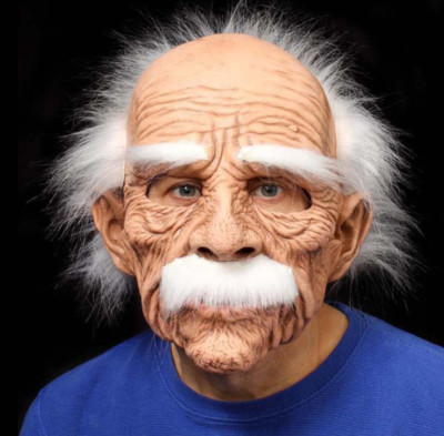 Bald Old Man Wrinkle Face Mask Cosplay Disguise Mask Halloween Party ...