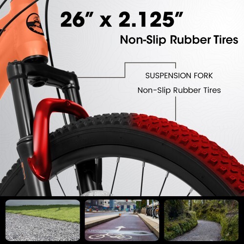 A26322 26-inch mountain bike adult aluminum frame shock absorbing front ...