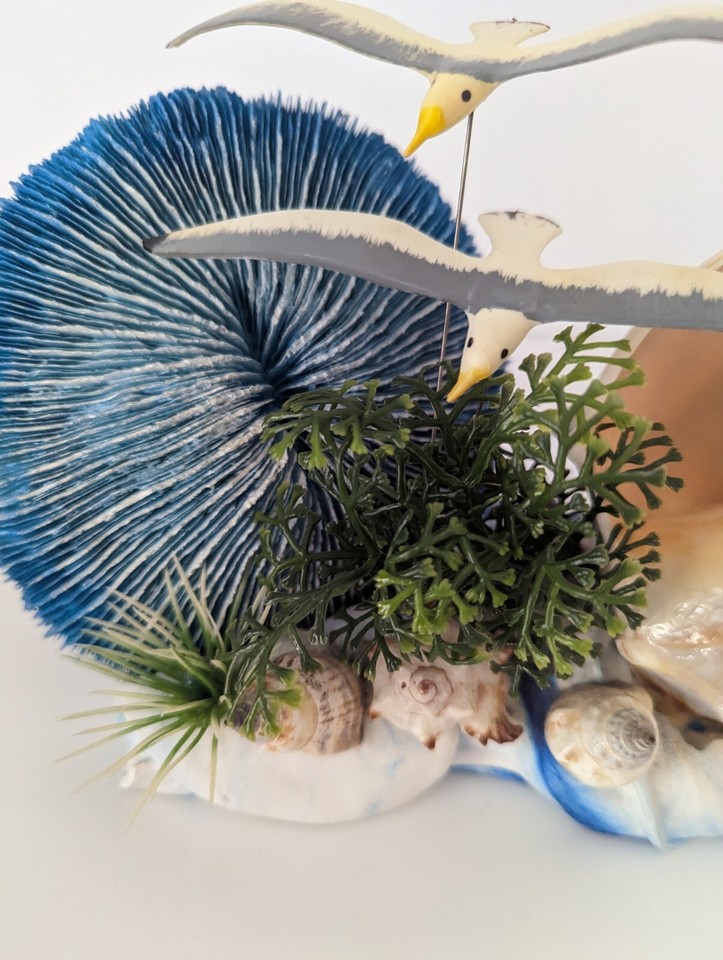 Fantastic Vintage MCM Kitschy Seashell Seagull Art Sculpture Decor ...