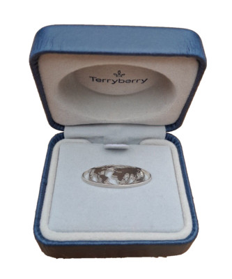 TERRYBERRY STERLING SILVER? WORLD MAP LAPEL PIN | eBay UK