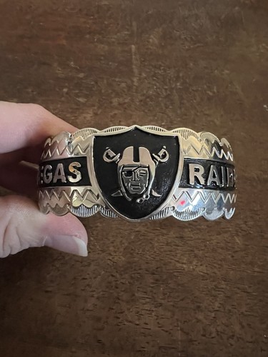 Native American Navajo Mens Bracelet NFL Las Vegas Raiders Cuff ...