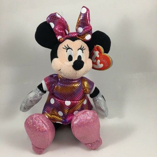 Ty Beanie Baby Sparkle Disney Minnie Mouse (Rainbow Dress) (8 Inch) NEW ...