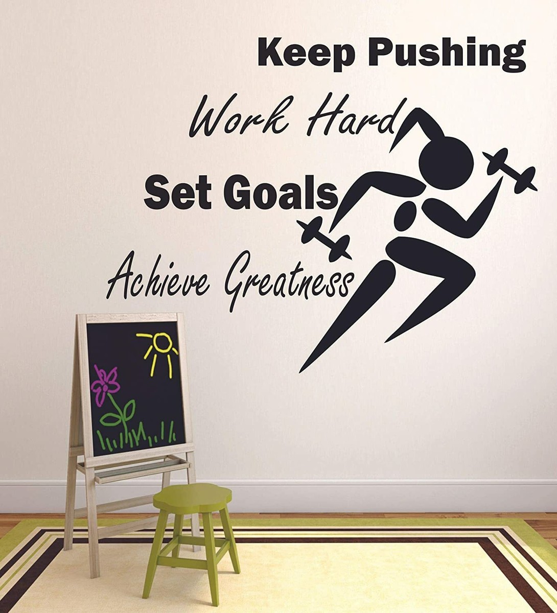 Vinyl Workout Quotes No Pain No Gain Shut Up And Train Gym Wall Decal